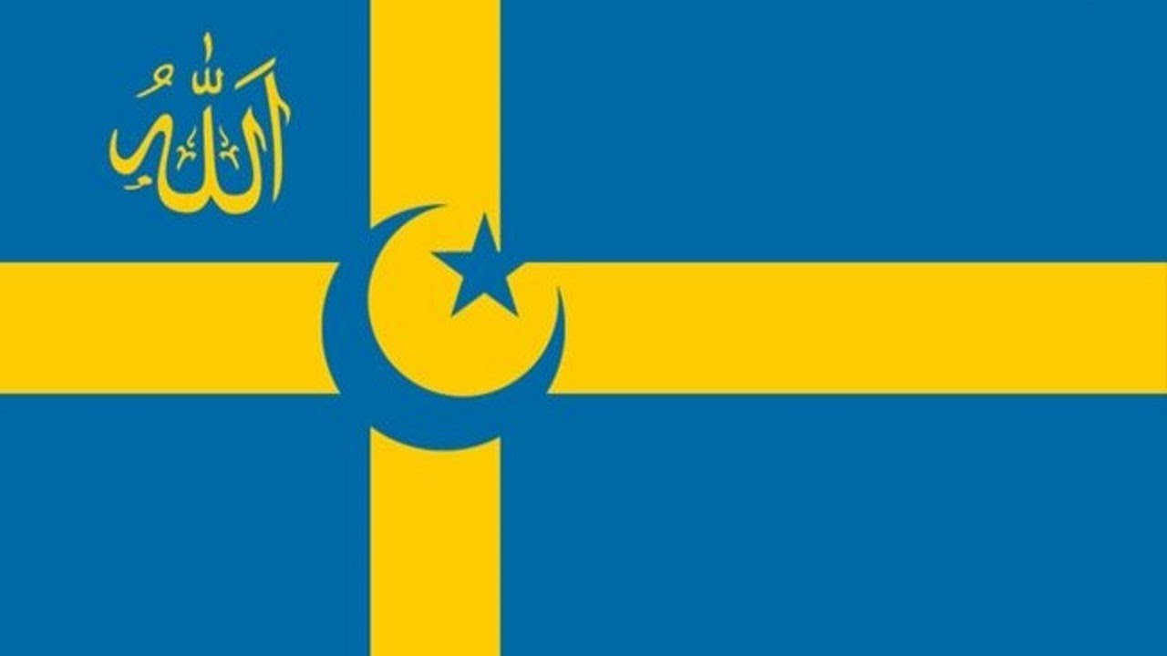 4,5 millioner muslimer i Sverige i 2050. Avis: Vil korset i flagget bli ...
