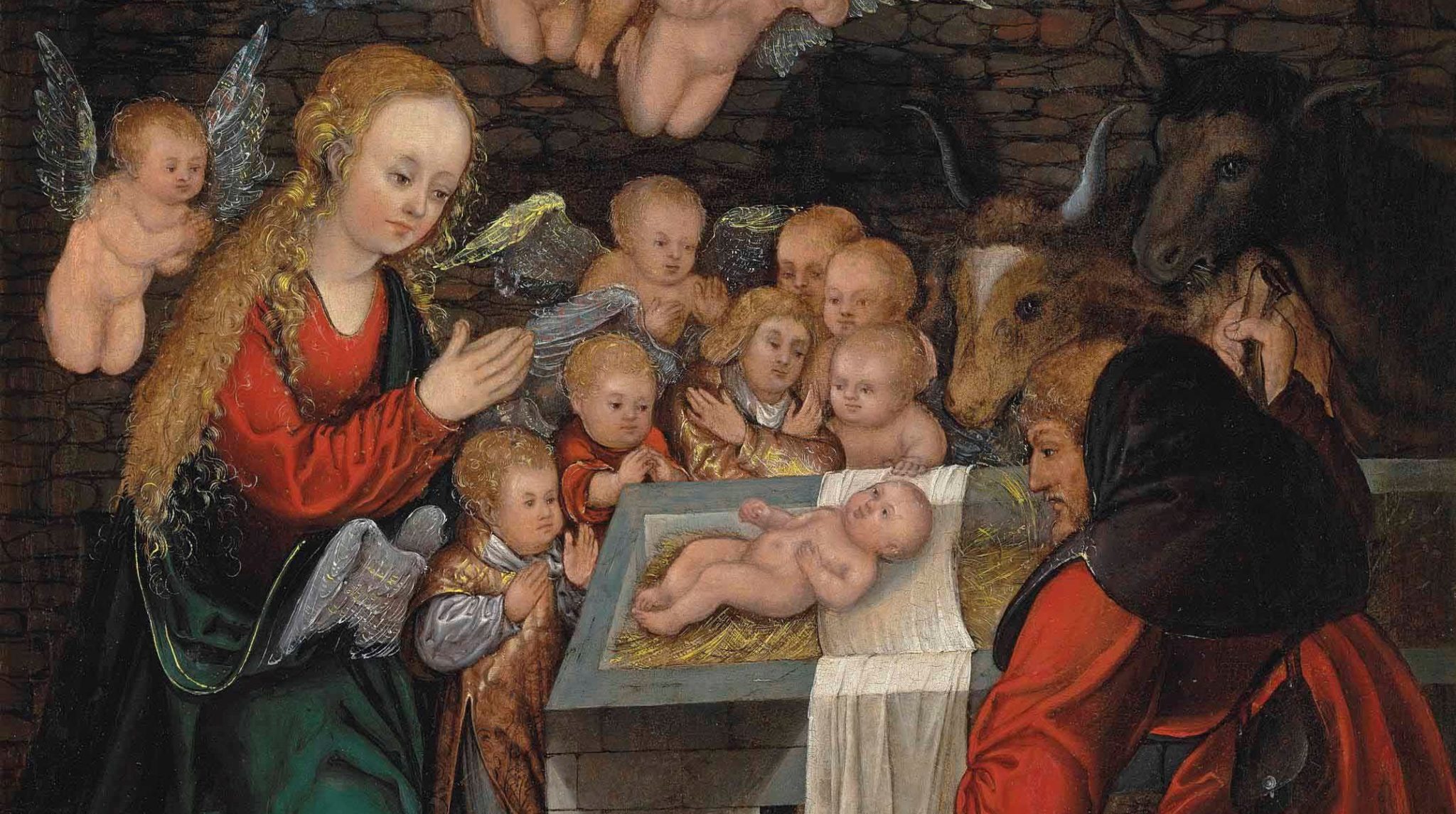 Den hellige familie med englebarn og hyrder (c. 1500?) – Document