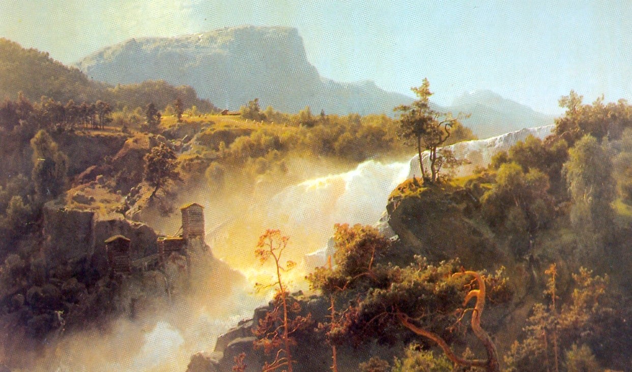Tessefossen i Vågå i middagsbelysning (1848) – Document