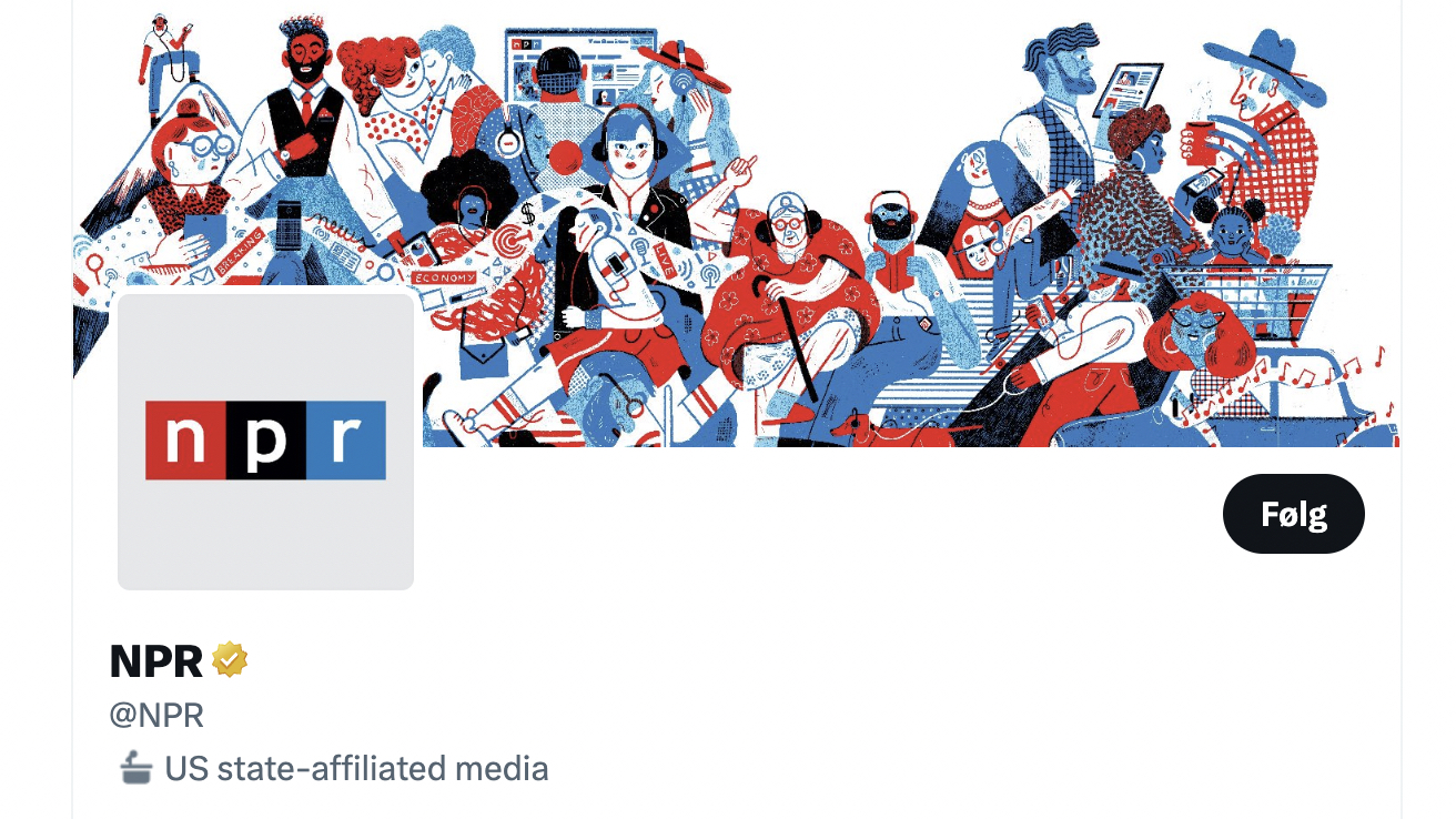 Twitter merker NPR som stats­tilknyttet medium