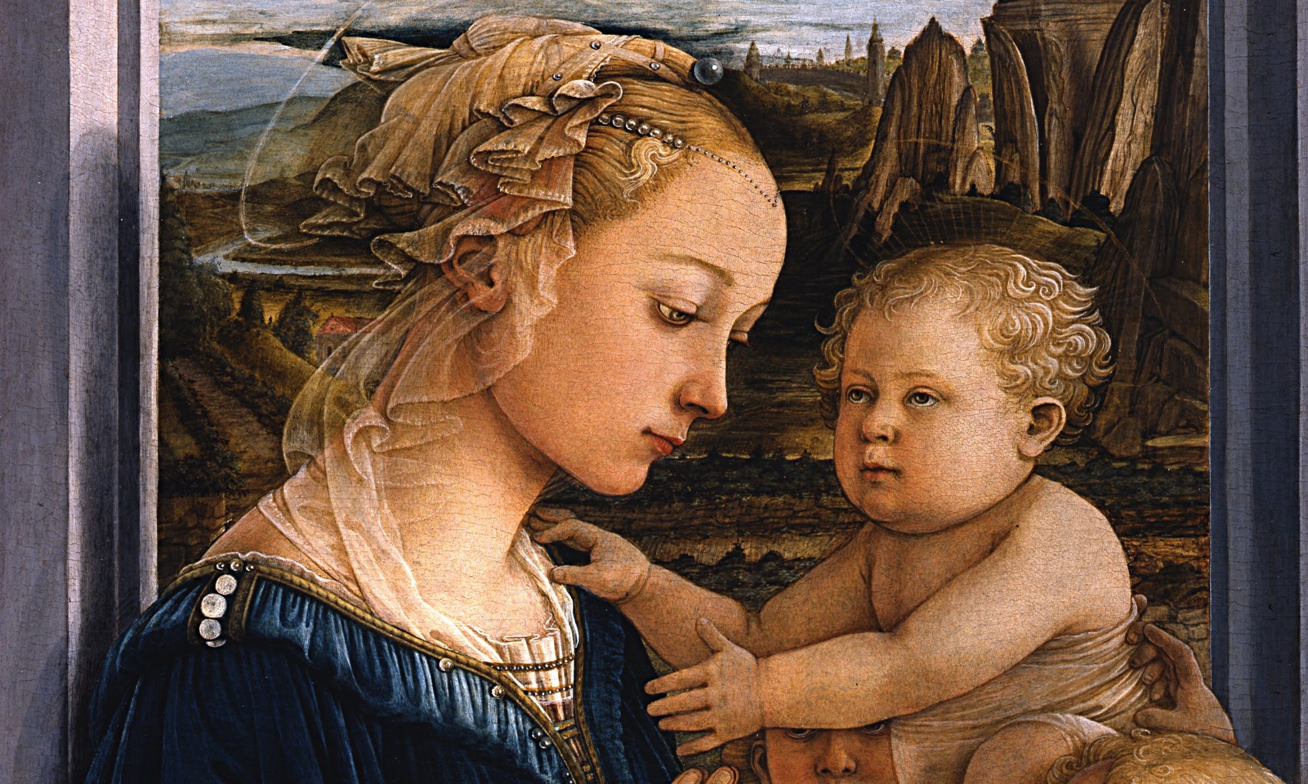 Maria med Jesusbarnet og to små engler (c.1460-65). – Document