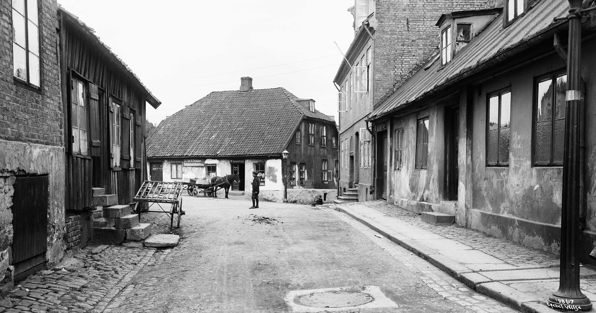 Nedre Hammersborggate mot Hammersborg torv (1918) – Document