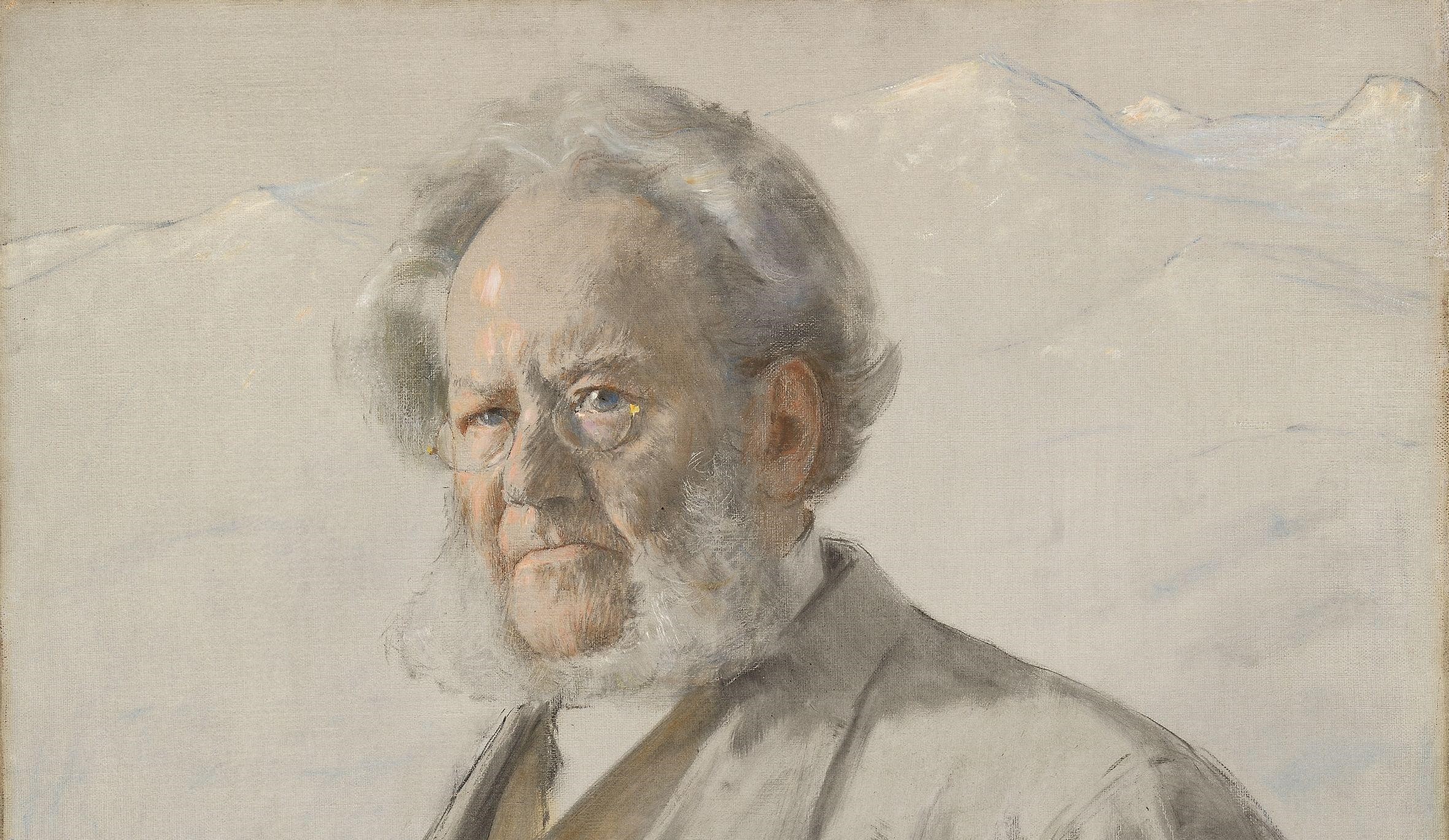 Portrett av dikteren Henrik Ibsen (1895). – Document