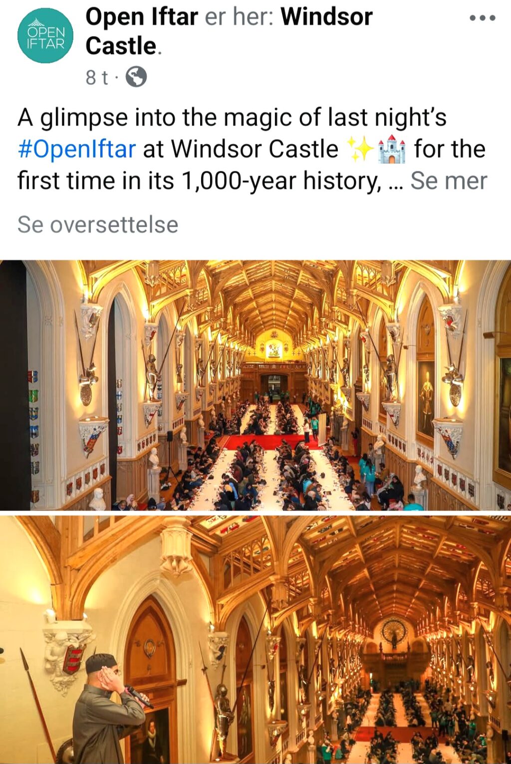 Kong Charles har åpnet Windsor Castle for islamfeiring